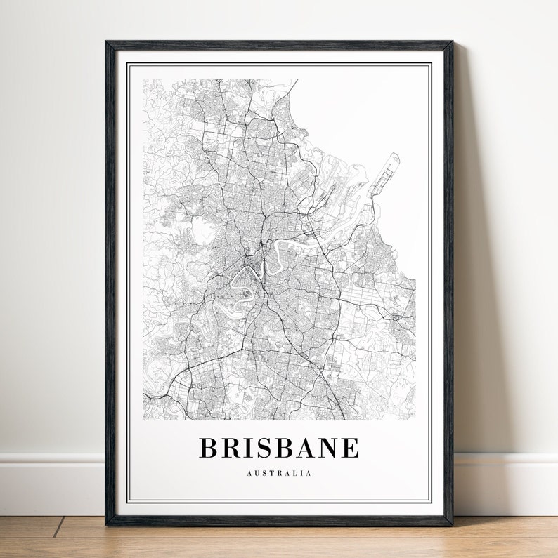 Brisbane Map Print Brisbane Map Poster Download Printable - Etsy
