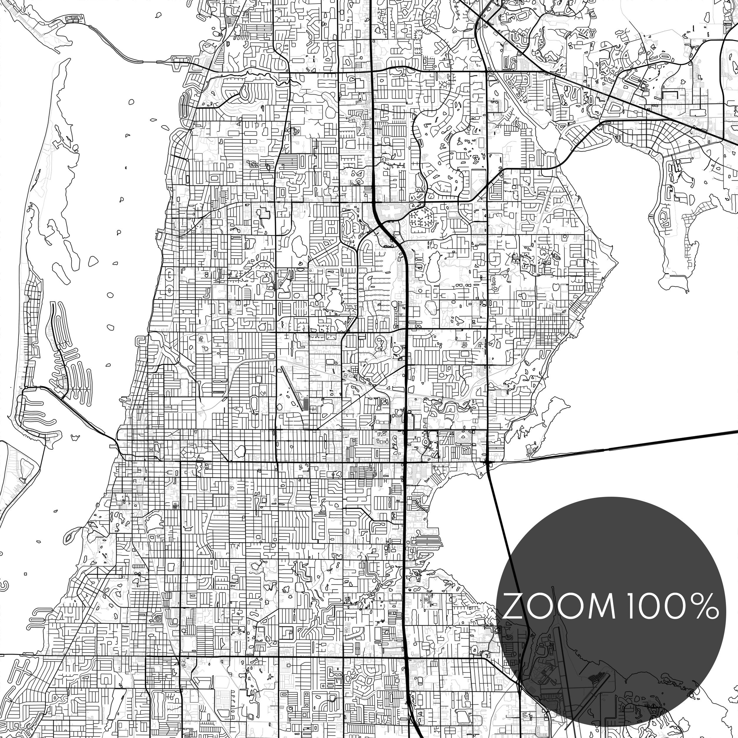 Tampa Bay Map Print, Tampa Map Poster, Download Printable Tampa Bay, Minimal Map of Tampa Bay ...
