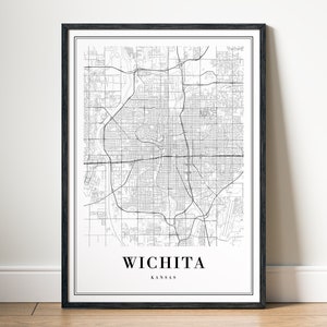 Instant Download Wichita KS Map Print Wichita Kansas Poster Digital Map ...