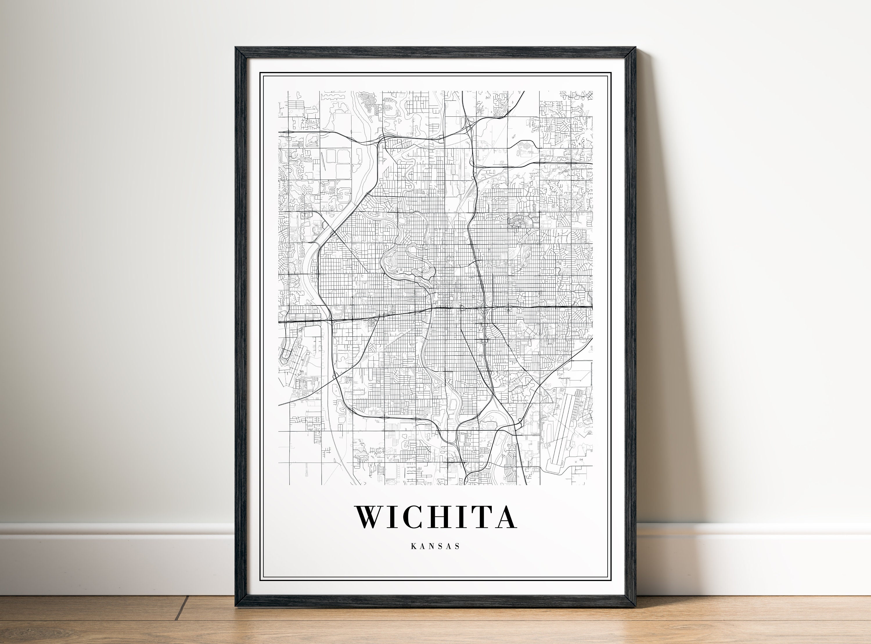 Instant Download Wichita KS Map Print Wichita Kansas Poster Digital Map ...