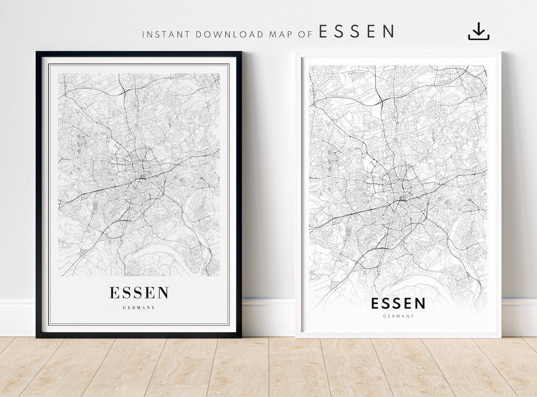 Essen Map Print Essen Germany Map Poster Digital Download Essen ...
