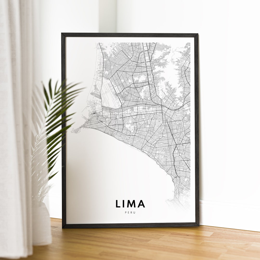 Instant Download Lima Peru Map Print Lima Poster Digital Map Lima ...