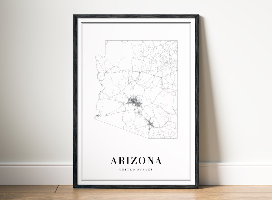 Arizona State Map Print Download Arizona Map Poster Arizona Printable ...