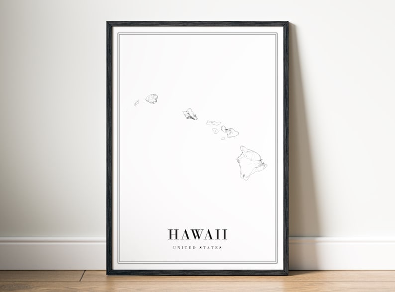 Hawaii State Map Print Download Hawaii Map Poster Hawaii Printable Map ...