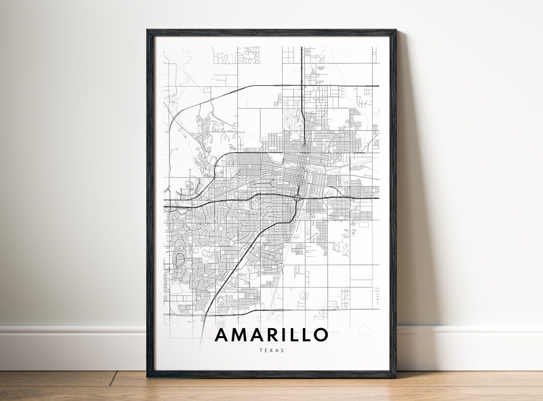 Amarillo Map Print Amarillo Texas Map Poster Download Amarillo ...