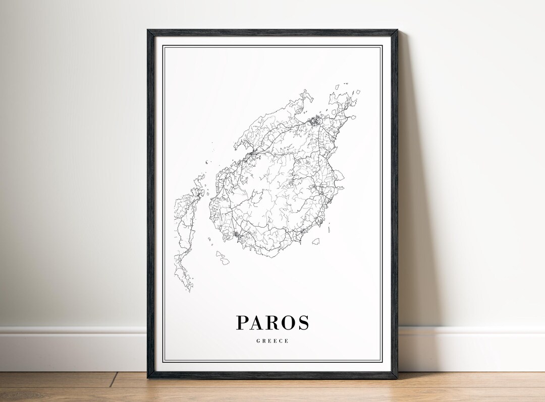 Paros Map Poster Digital Download Paros Greece Map Printable Paros ...