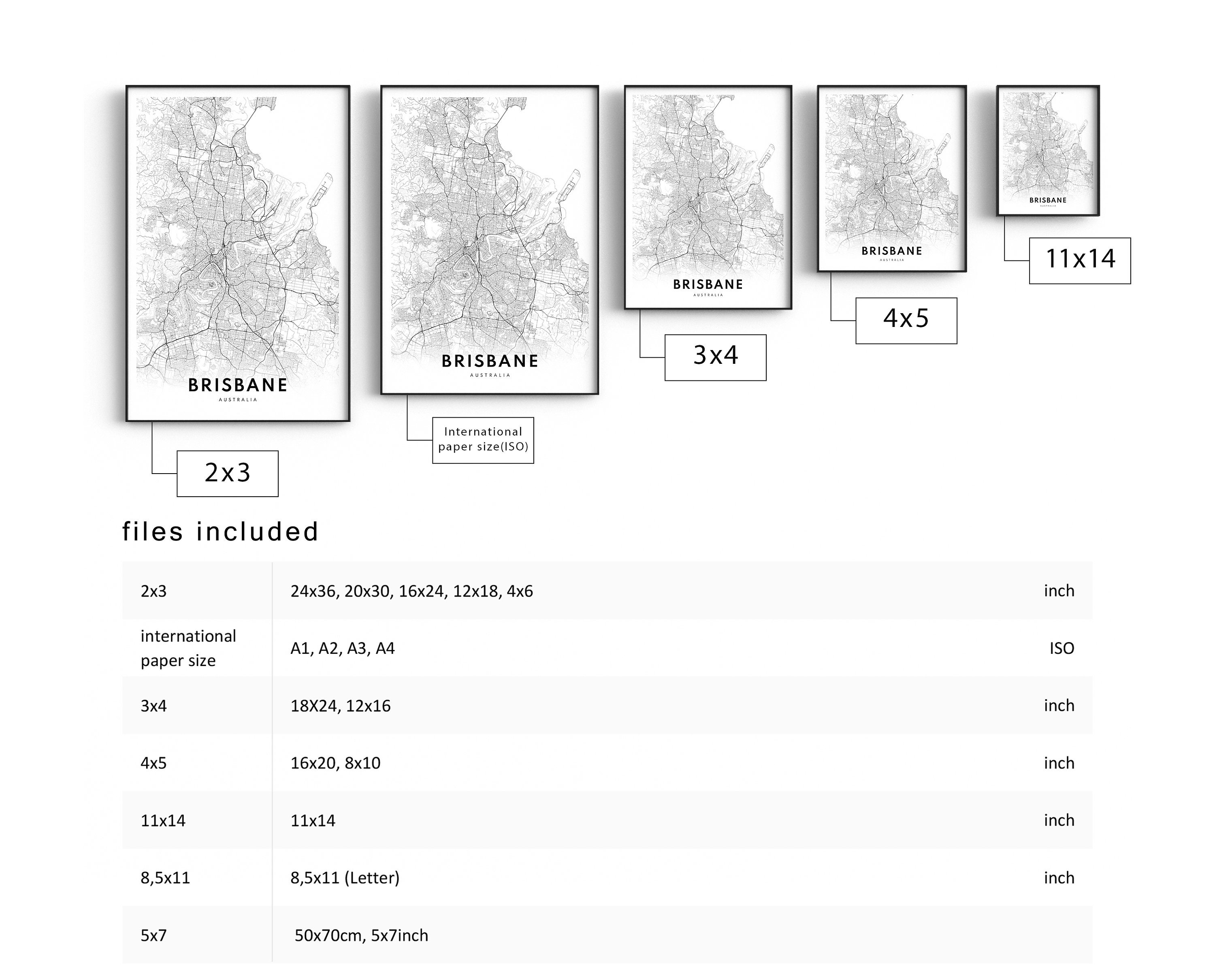 Brisbane Map Print, Brisbane Map Poster, Download Printable Brisbane ...