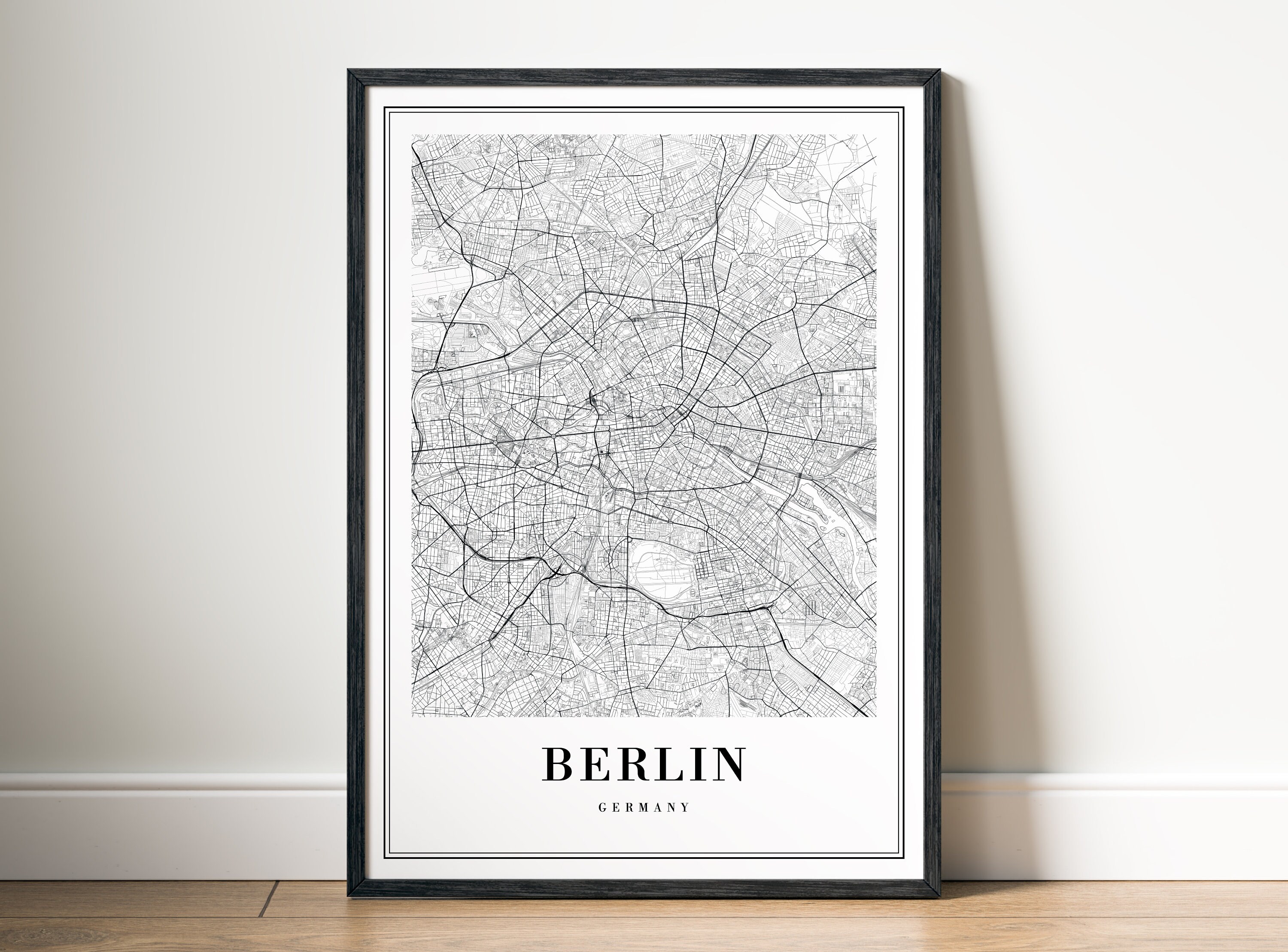 Download Berlin Map Print Berlin Map Poster Printable Berlin Digital City Map Print Berlin Black ...