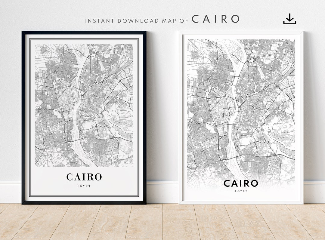 Instant Download Cairo Egypt Map Print Cairo Poster Digital Map Cairo ...
