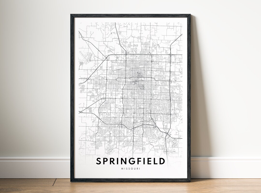 Springfield Map Print Springfield Missouri Map Poster Download ...