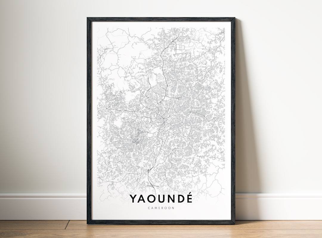 Yaounde Map Print Yaounde Cameroon Map Poster Download Yaounde ...