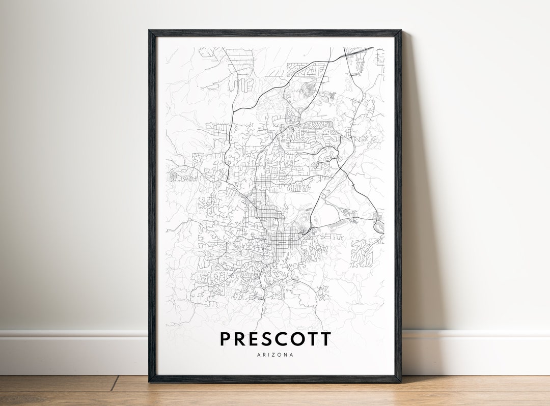 Prescott Map Print Prescott Arizona Map Poster Download Prescott ...