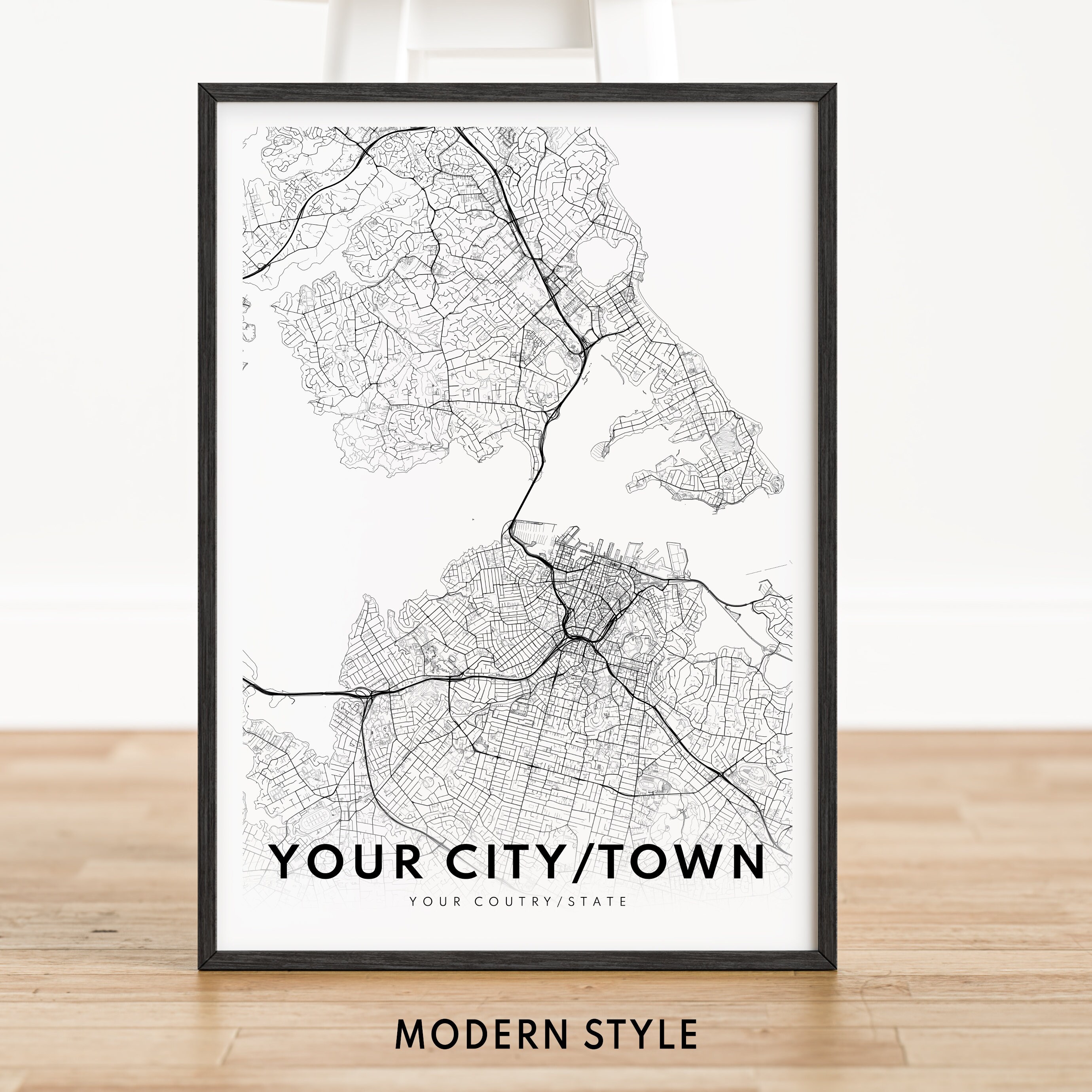 Custom City Map Printable, Personalized Map Poster, Digital Download ...