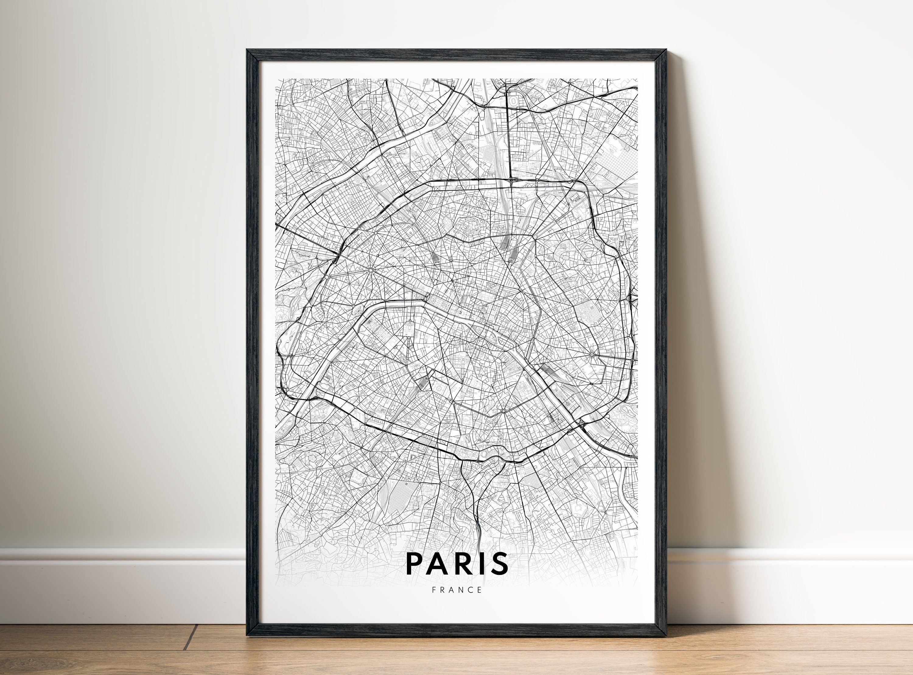 Paris Map Print Paris Map Poster Download Printable Paris - Etsy