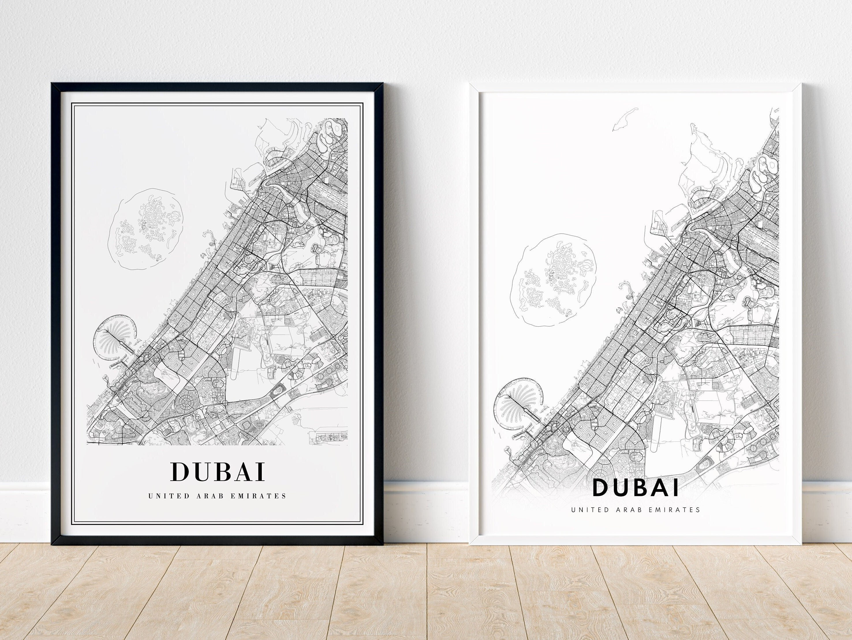 Dubai Map Print Dubai Map Poster Download Printable Dubai Map Black and ...