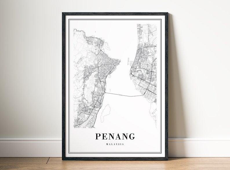 Penang Map Print Penang Malaysia Map Poster Download Penang Printable ...