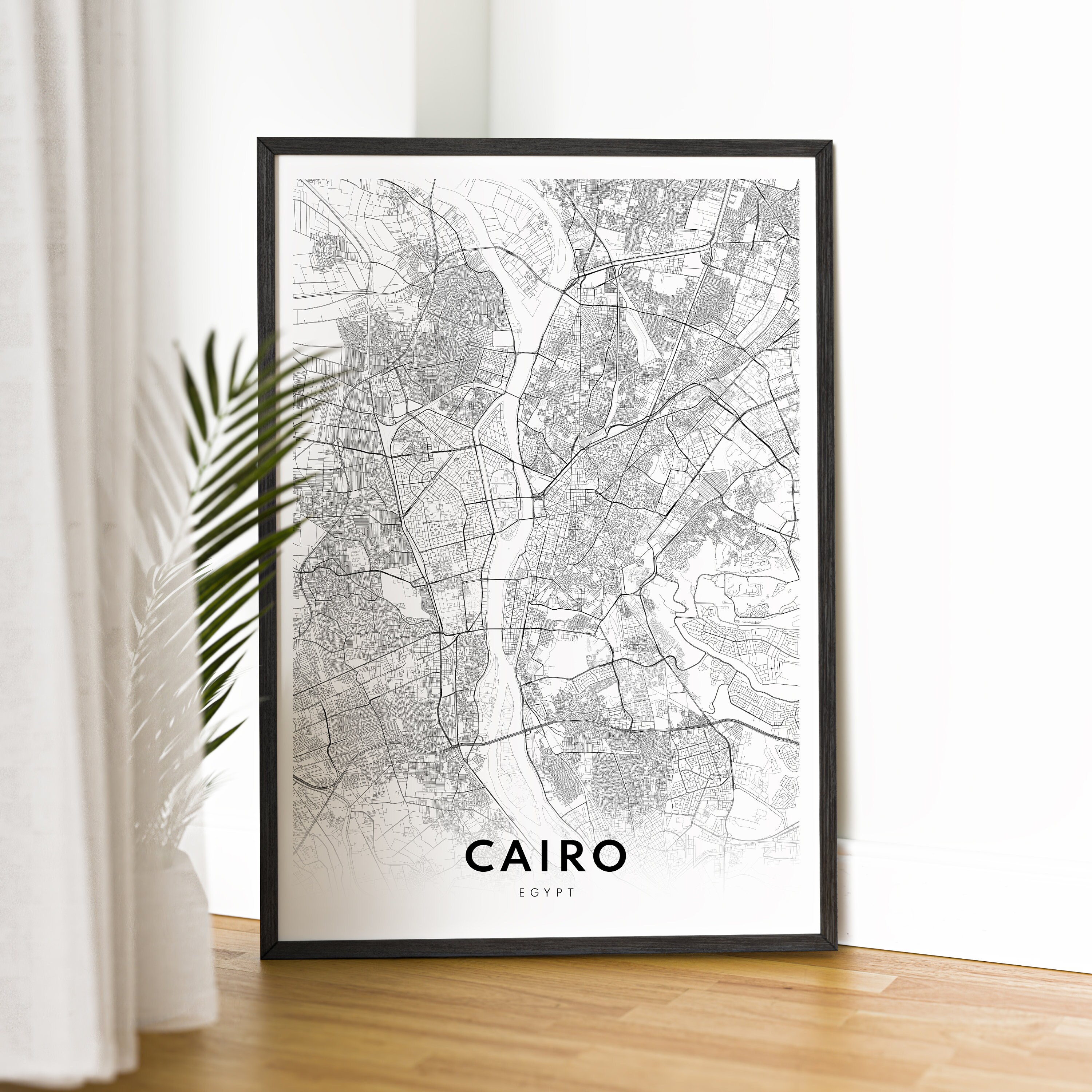 Cairo Egypt Map Print Digital Download Cairo Map Poster Cairo Printable ...
