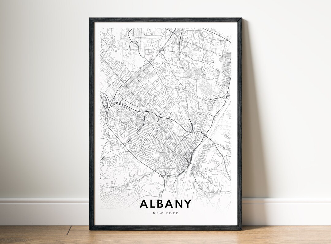 Albany NY Map Print Albany New York Map Map Poster Download Albany ...