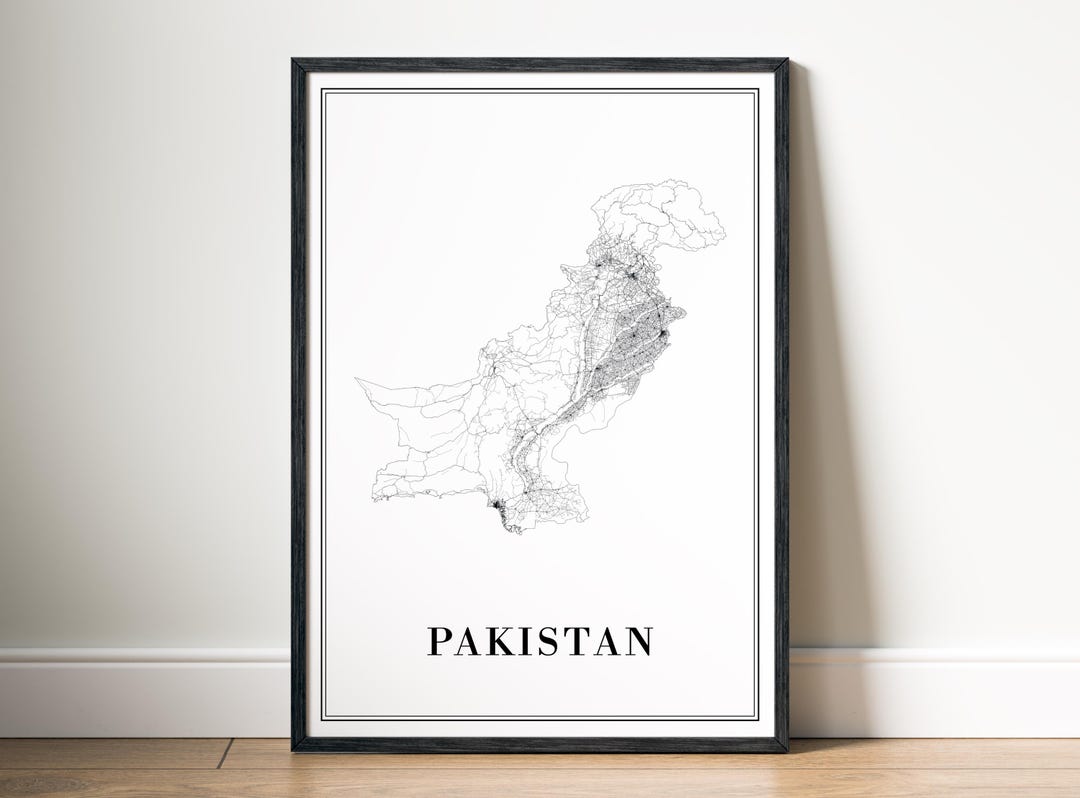 Pakistan Map Poster Digital Download Pakistan Map Printable Pakistan ...