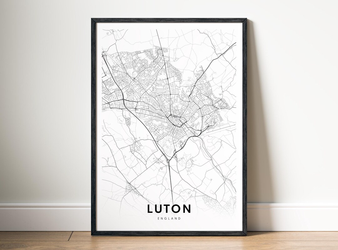 Luton Map Print, Luton England Map Poster, Luton Printable Map, Digital ...