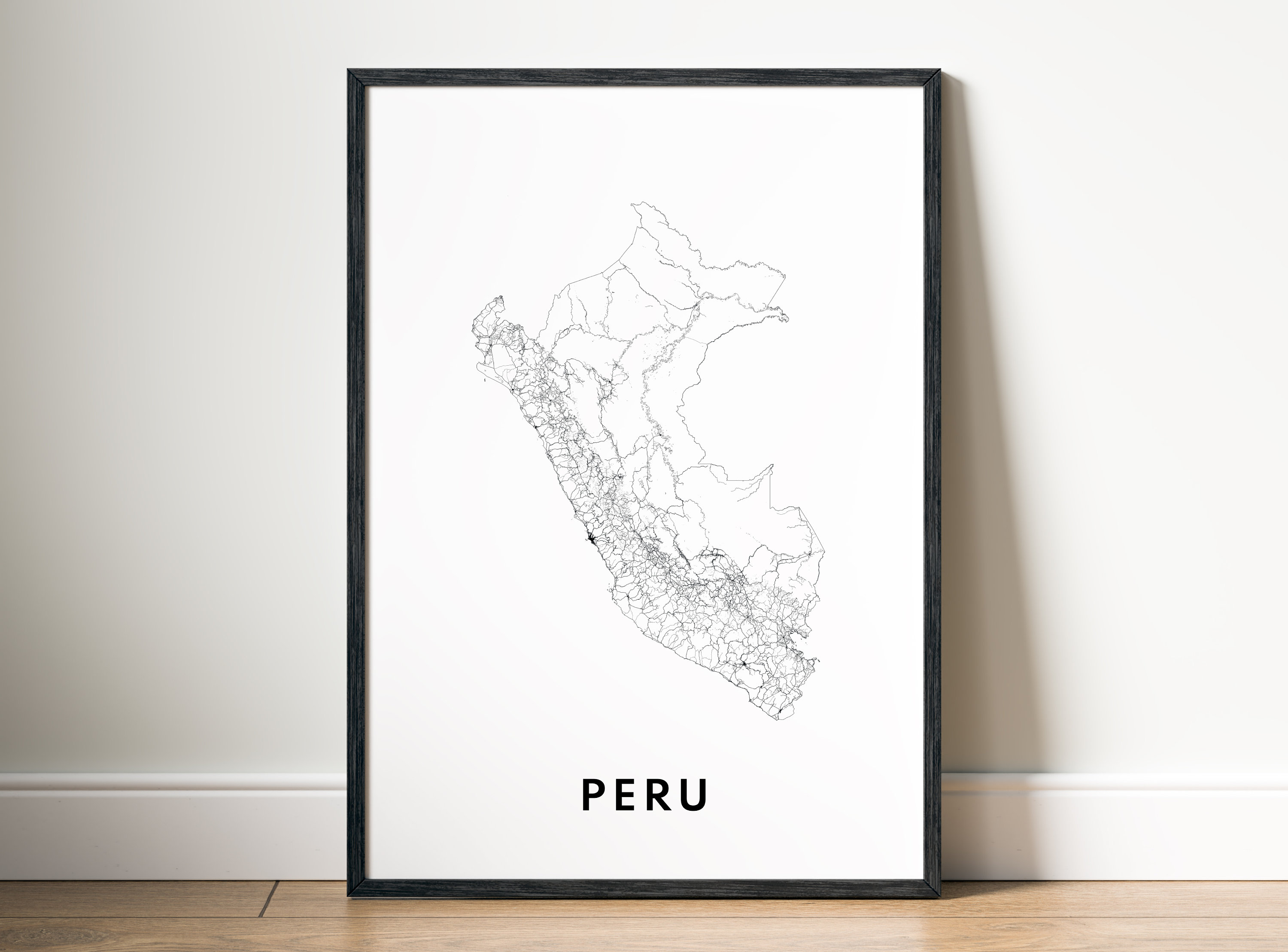 Peru Map Print Download Peru Country Map Road Poster Printable Peru Map ...