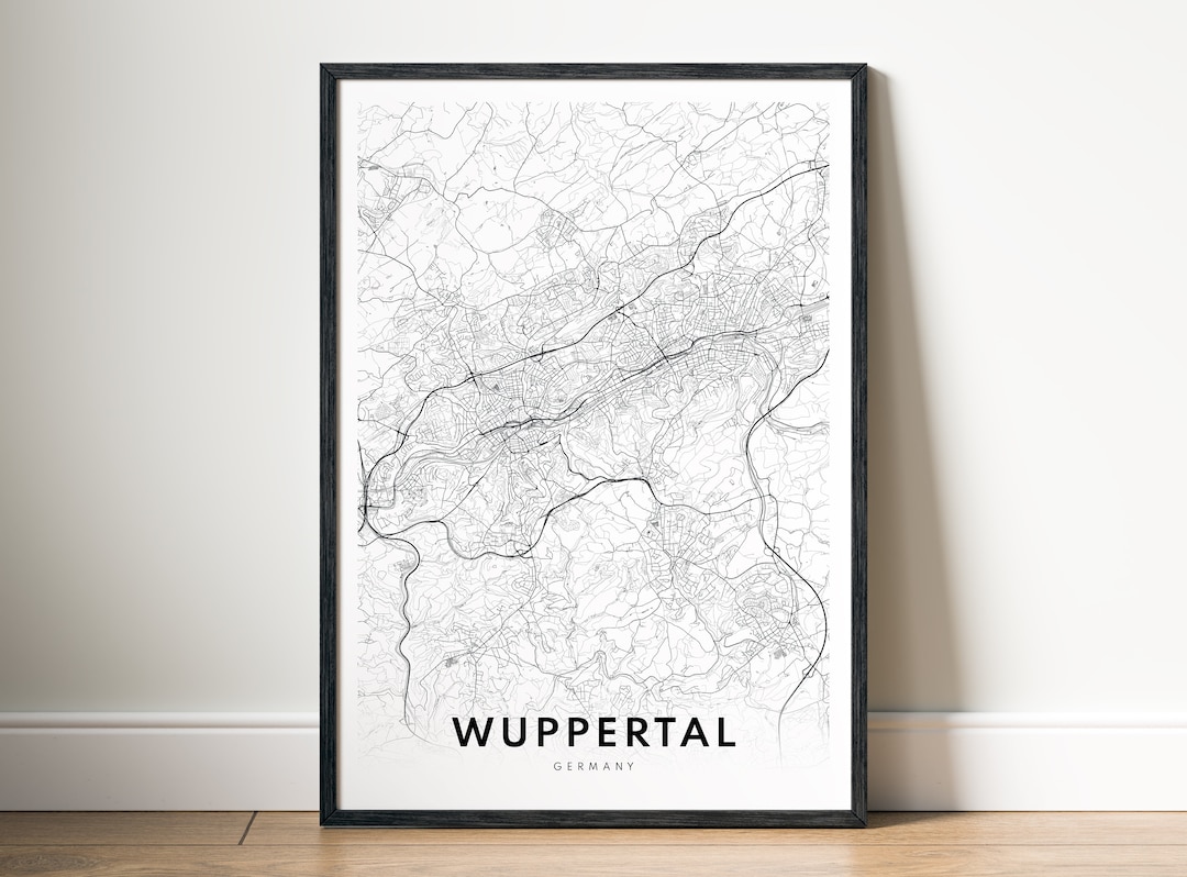 Download Wuppertal Map Print Wuppertal Deutschland Karte Poster ...