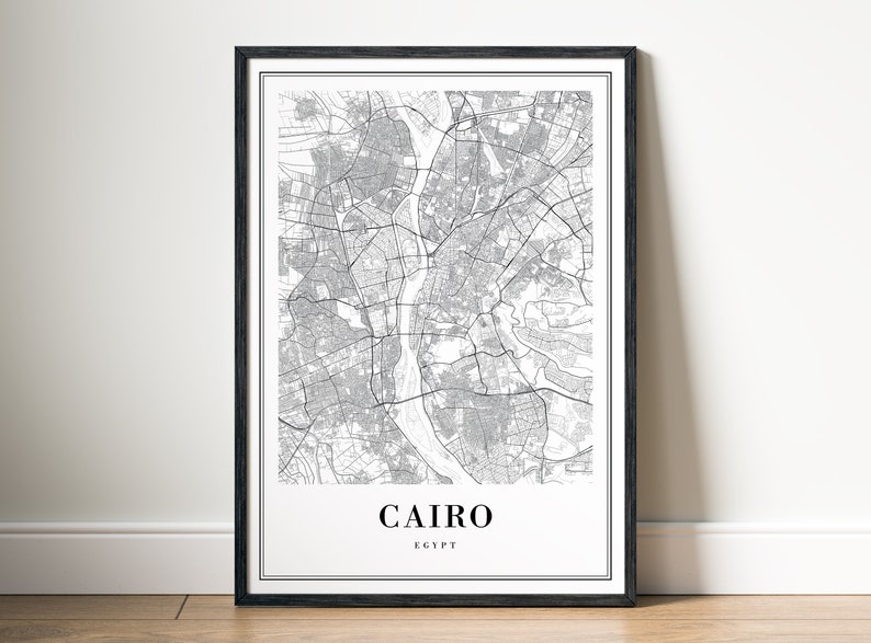Cairo Egypt Map Print Digital Download Cairo Map Poster Cairo Printable ...