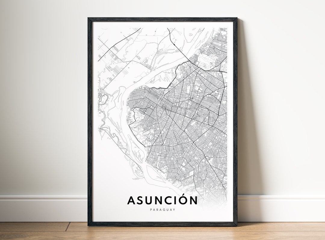 Asunción Map Print Asunción Paraguay Map Poster Download Asunción ...
