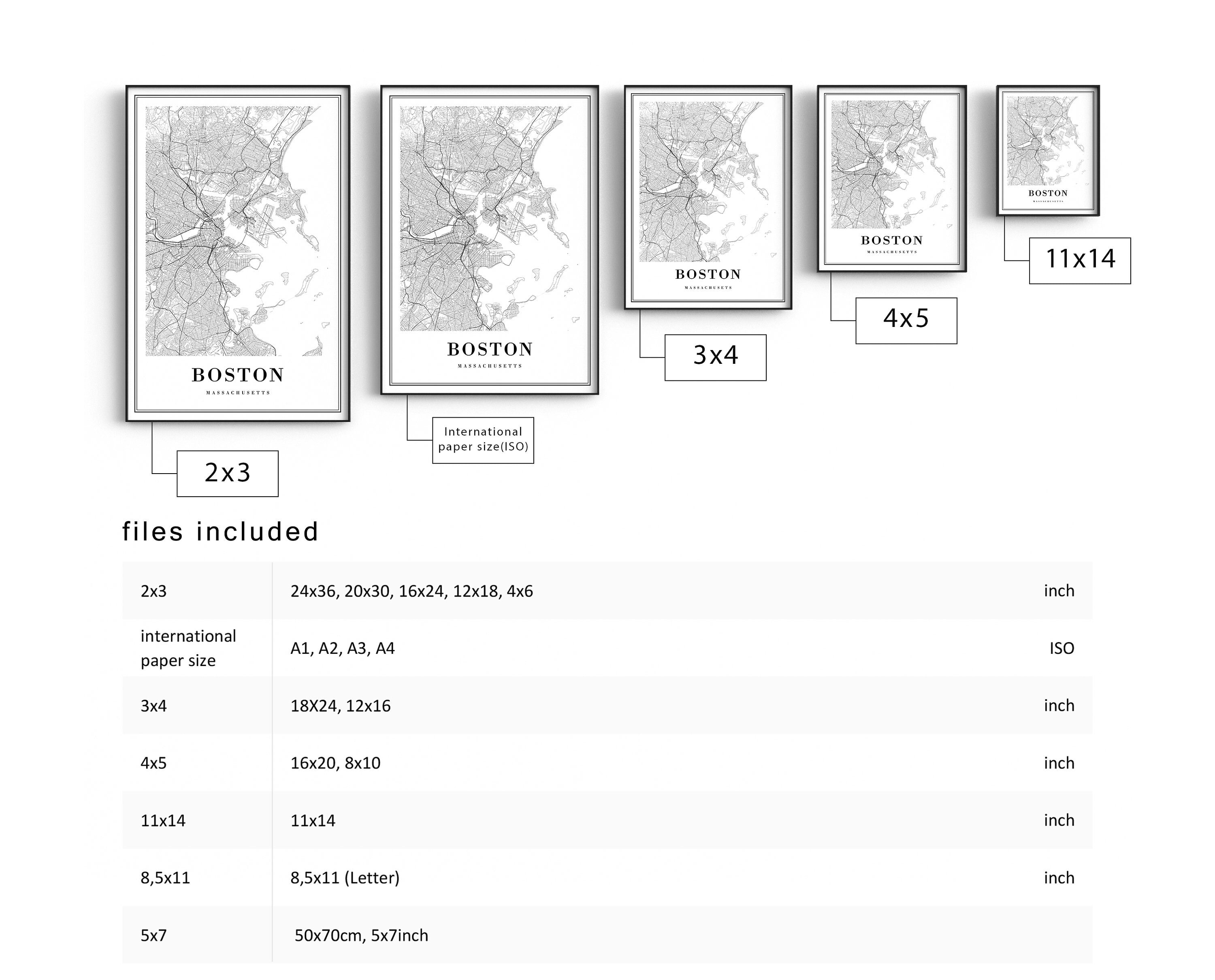 Boston Map Print Boston Map Poster Download Printable Modern Boston Map ...