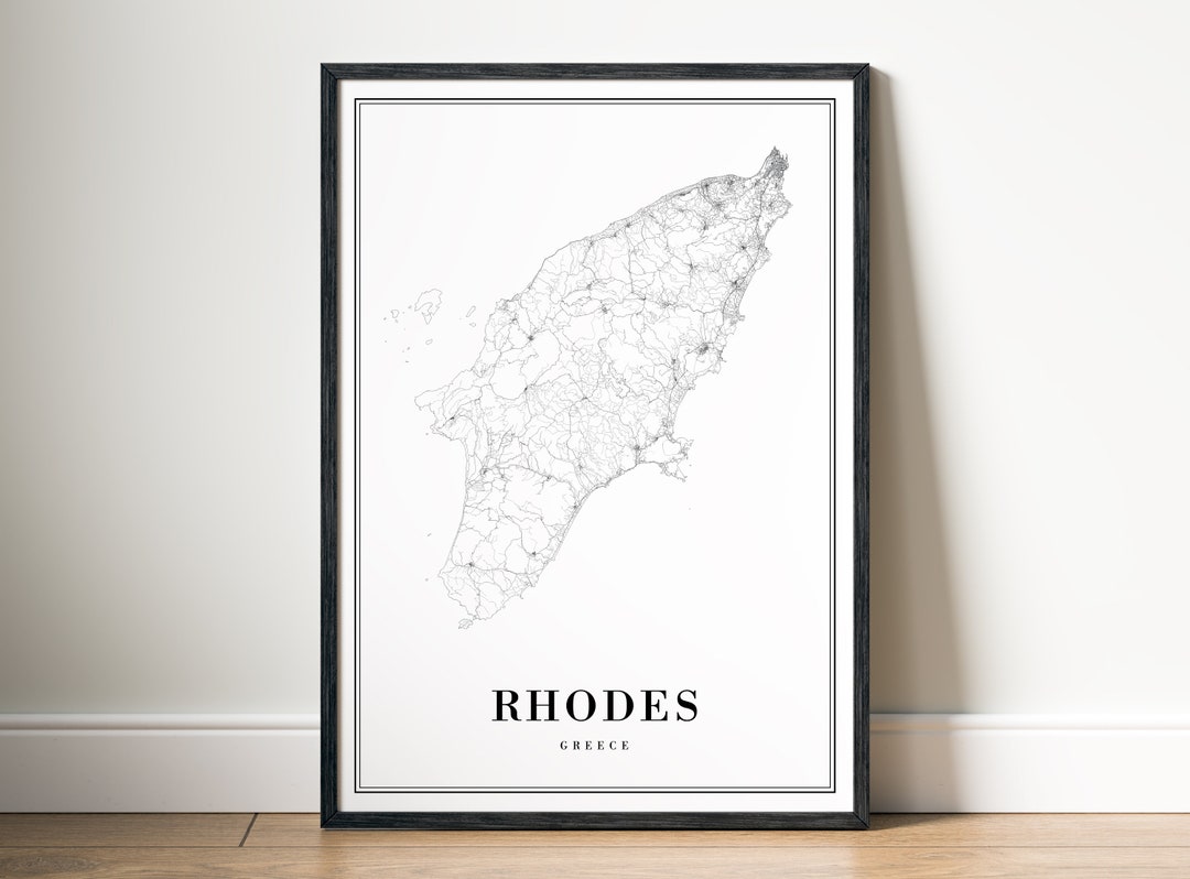 Rhodes-greece Map Print Rhodes Map Poster Download Rhodes Printable ...