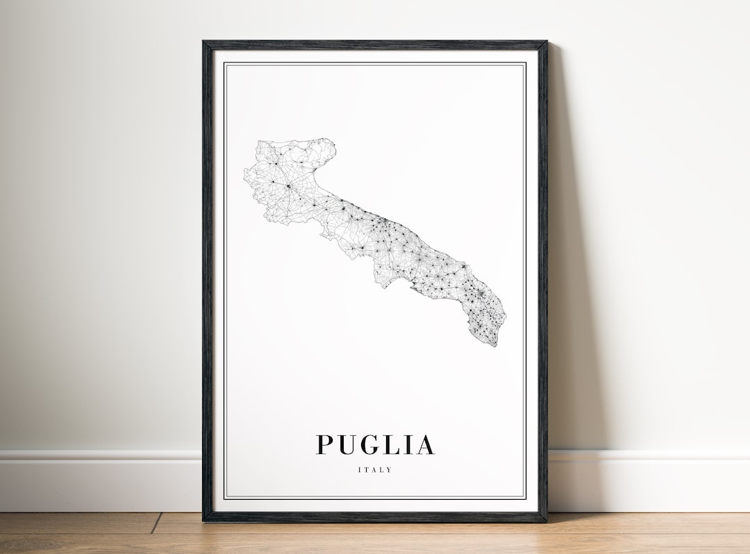 Puglia Map Print Download Puglia Italy Map Poster Digital Puglia Region ...