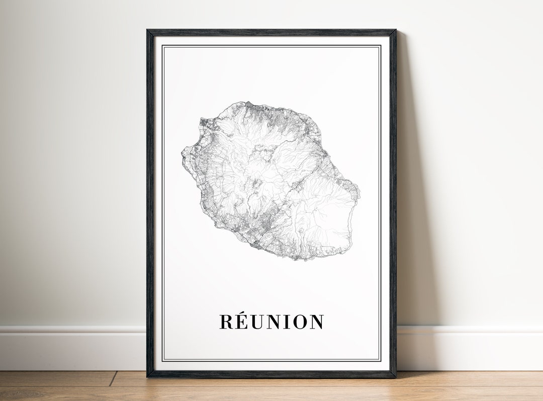 Réunion Map Print Download, Réunion Map Poster, Réunion Printable Map ...