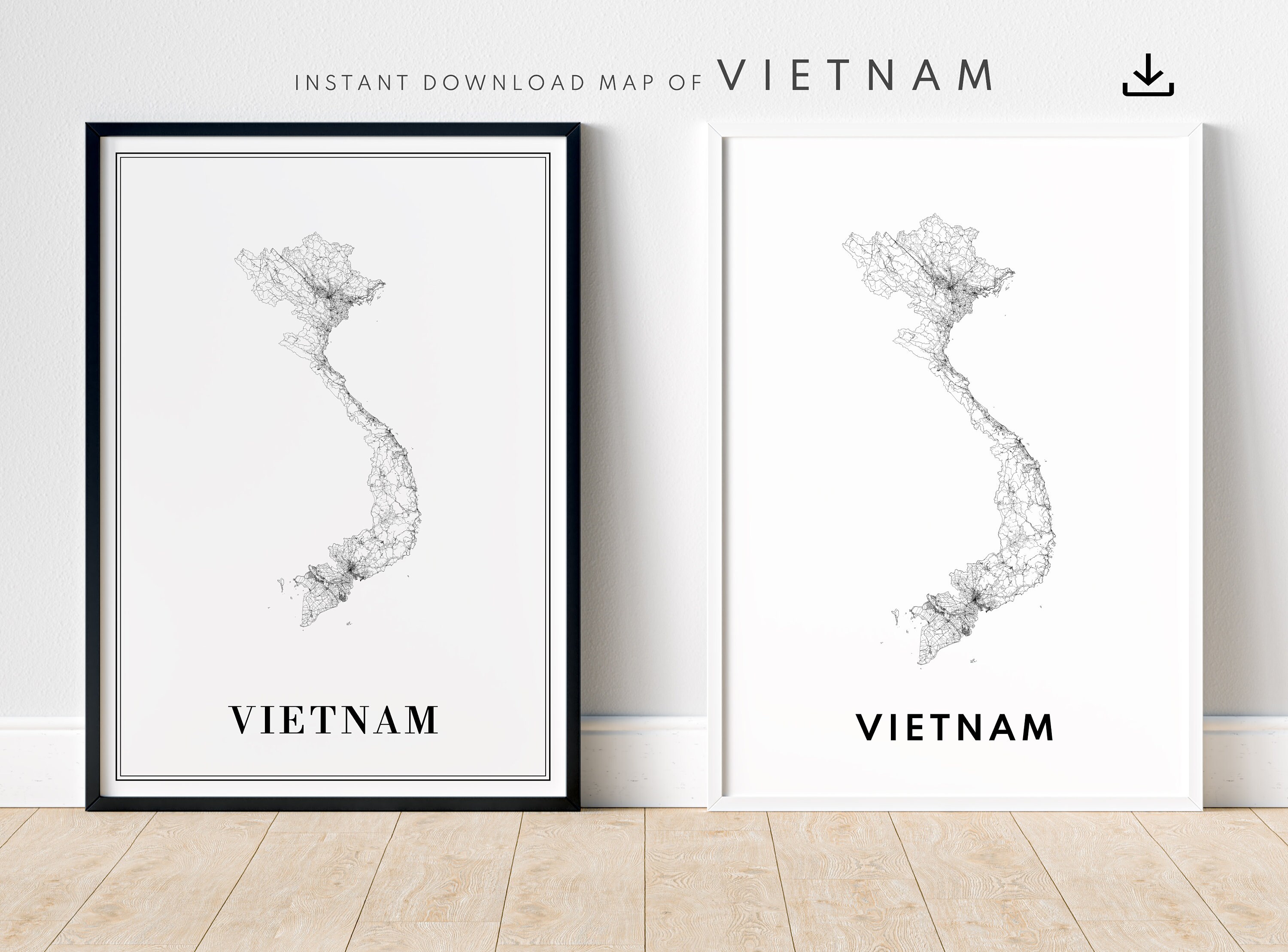 Instant Download Vietnam Map Road Print Vietnam Poster Digital Map ...