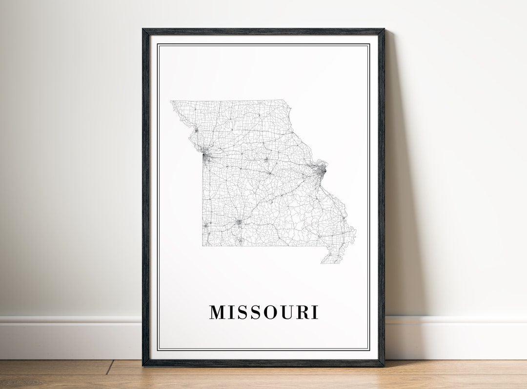 Missouri State Map Print Instant Download Missouri Map Poster Missouri ...