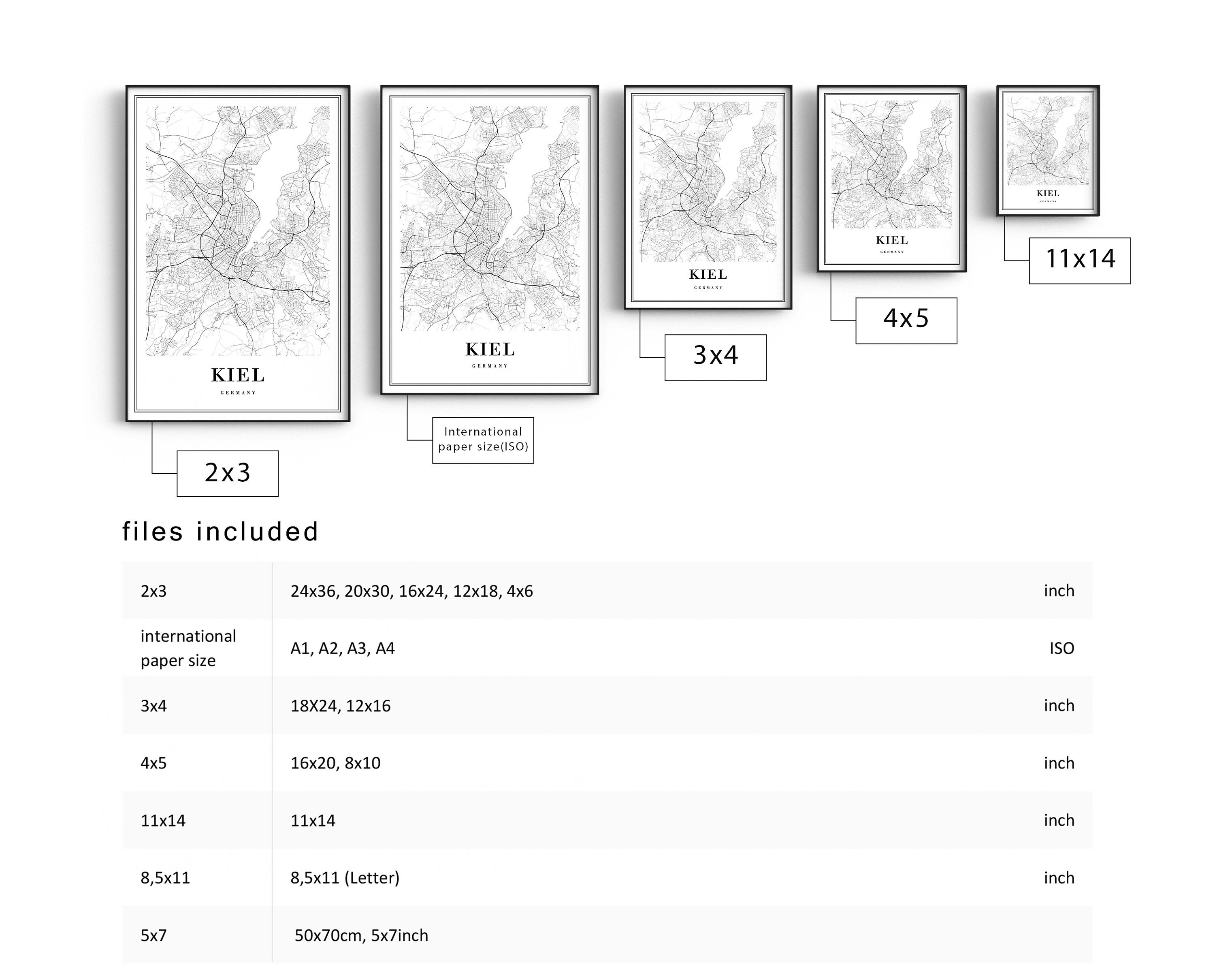 Instant Download Kiel Map Print Kiel Germany Poster Digital Map Kiel ...