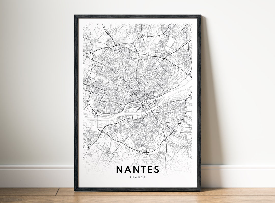 Nantes Map Print Nantes France Map Poster Download Nantes Printable Map ...
