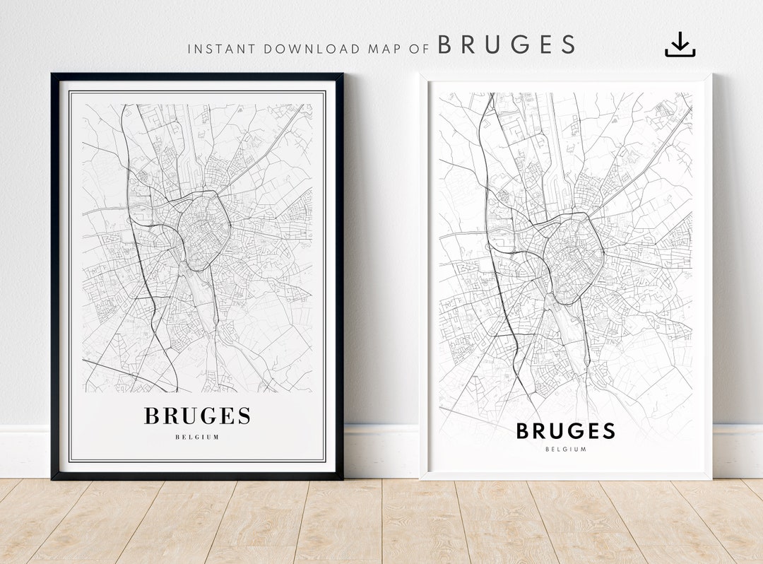 Bruges Map Print Bruges Belgium Map Poster Download Bruges Printable ...