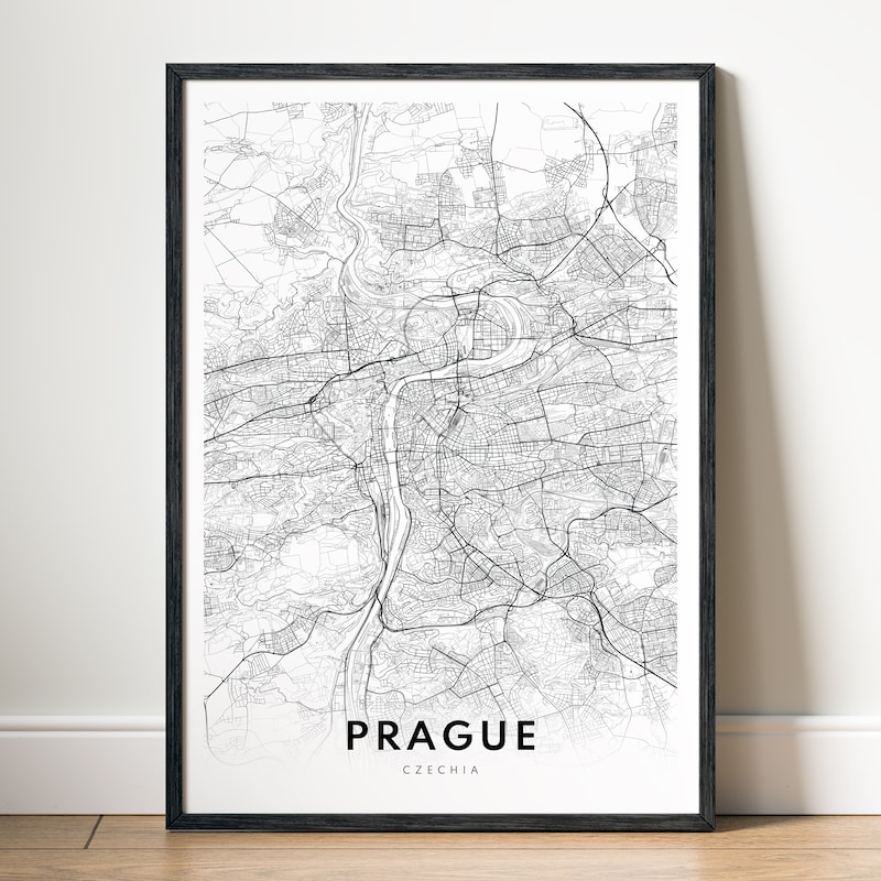 Prague Map Print - Etsy