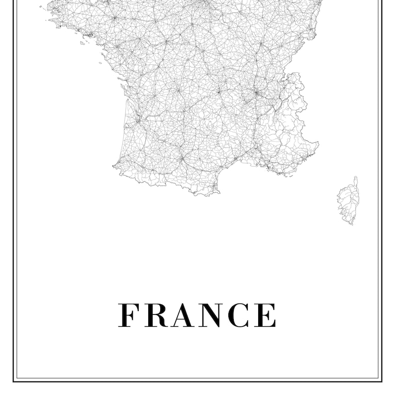 France Map Print France Map Poster Download France Printable Digital ...