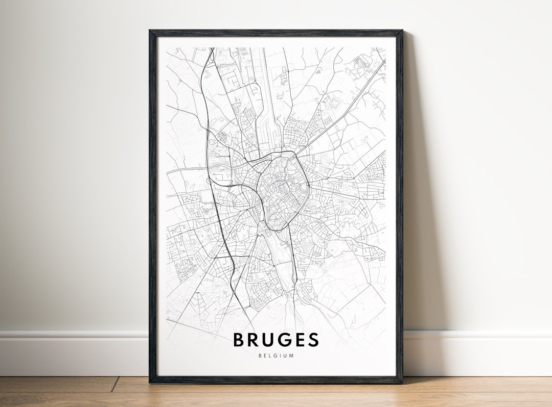 Bruges Map Print Bruges Belgium Map Poster Download Bruges Printable ...