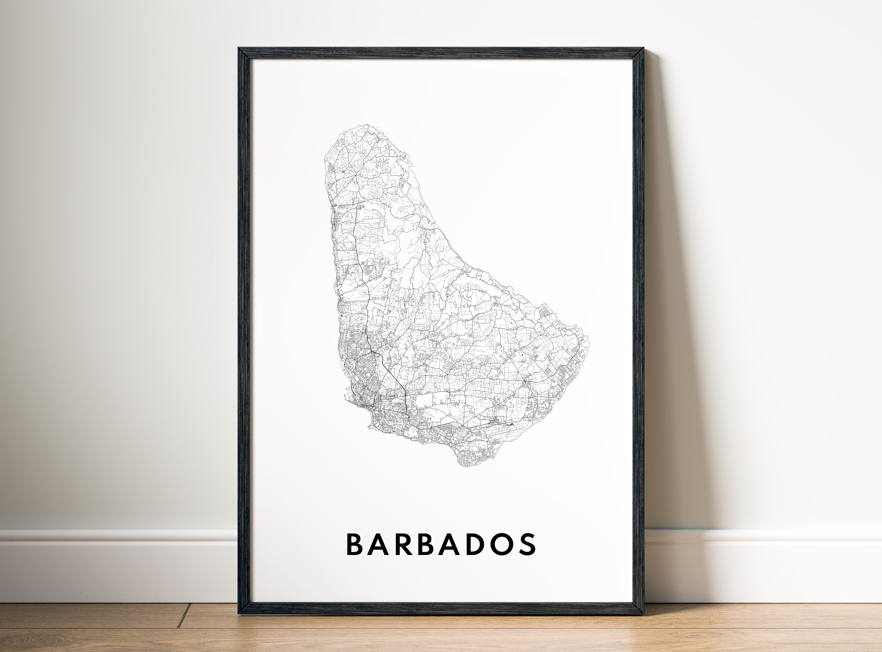 Barbados Map Print Download Barbados Map Digital Poster Barbados Map ...