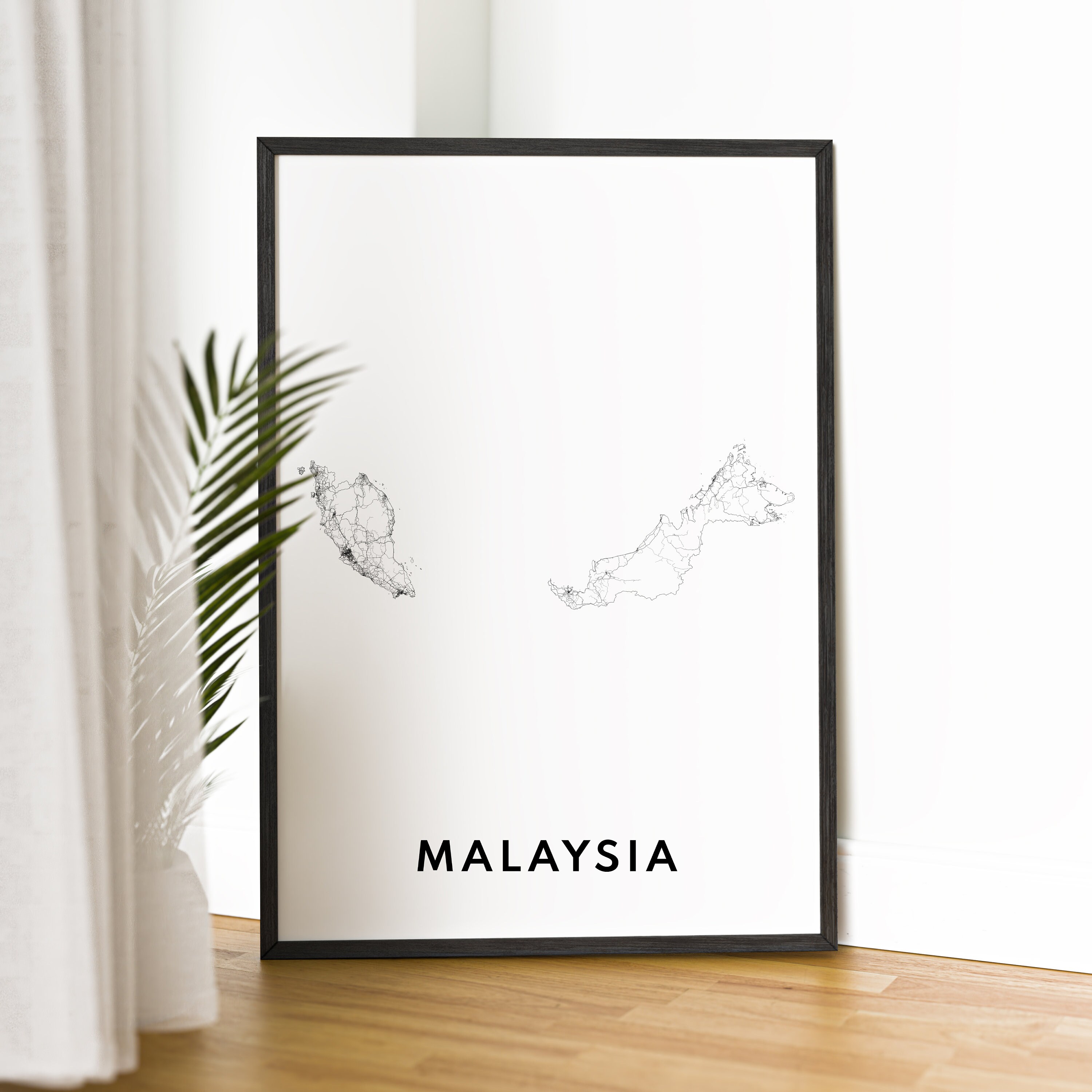 Instant Download Malaysia Map Road Print Malaysia Poster Digital Map ...