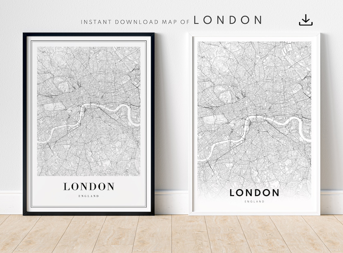 London Map Print, London Map Poster, Download Printable London Map ...