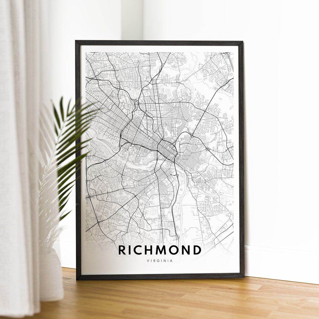 Richmond Map Print Richmond Virginia Map Poster Download Richmond ...