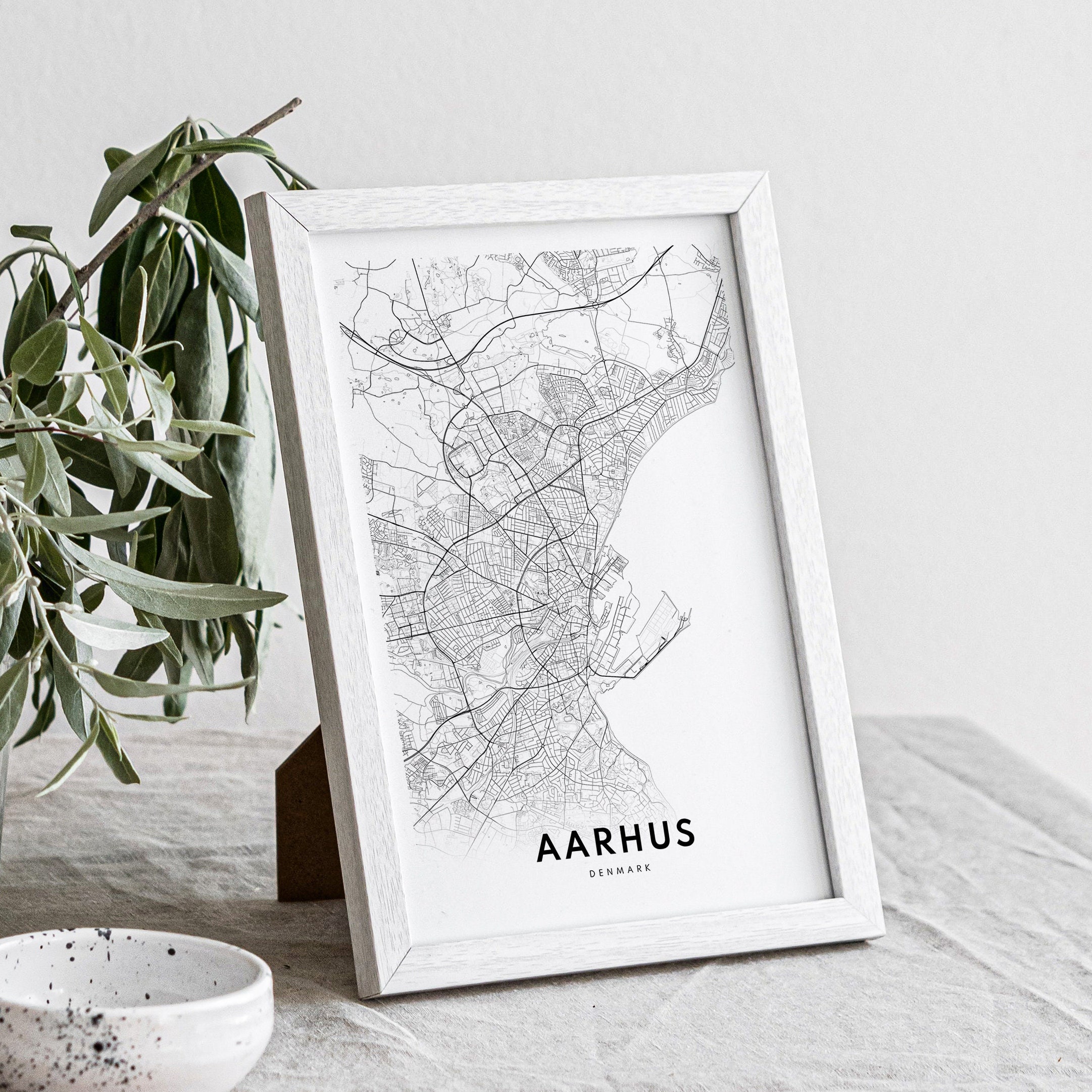 Instant Download Aarhus Denmark Map Print Aarhus Map Poster Digital ...