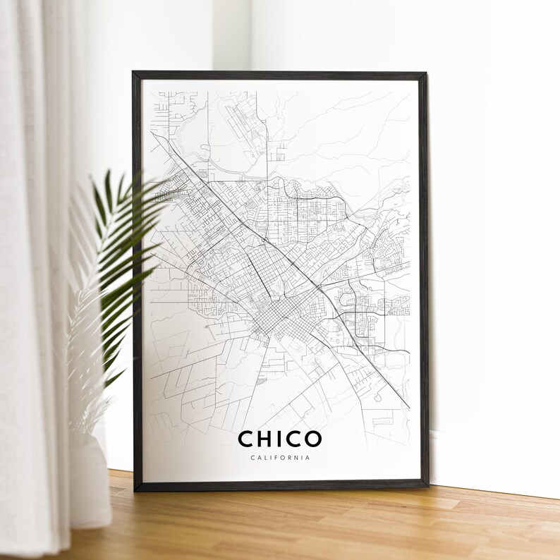 Chico Map Print Chico California Map Poster Download Chico Printable ...