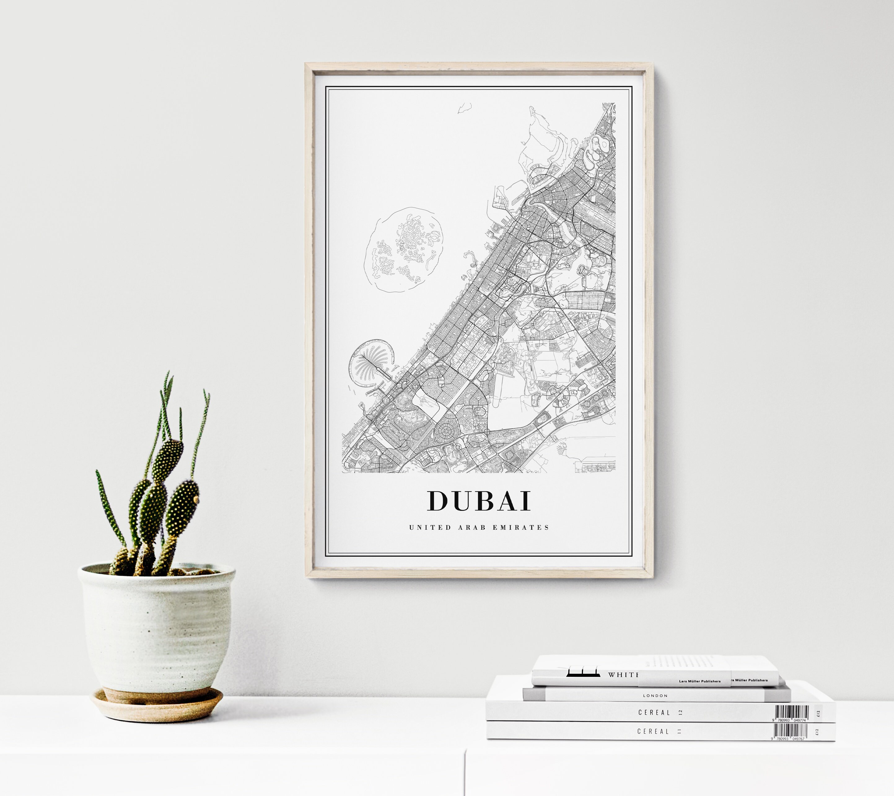 Dubai Map Print Dubai Map Poster Download Printable Dubai Map Black and ...