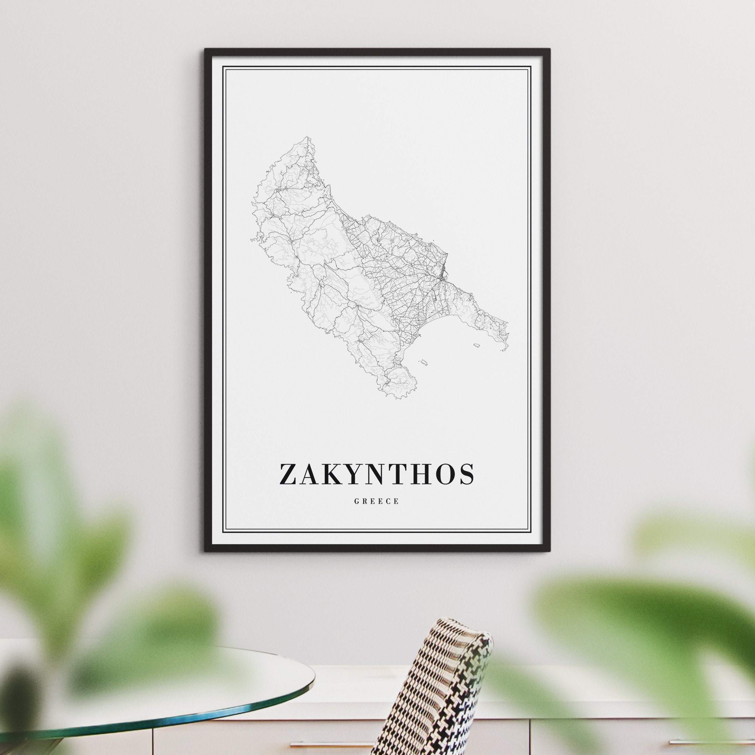 Zakynthos Map Print Zakynthos Greece Map Poster Download Zakynthos ...