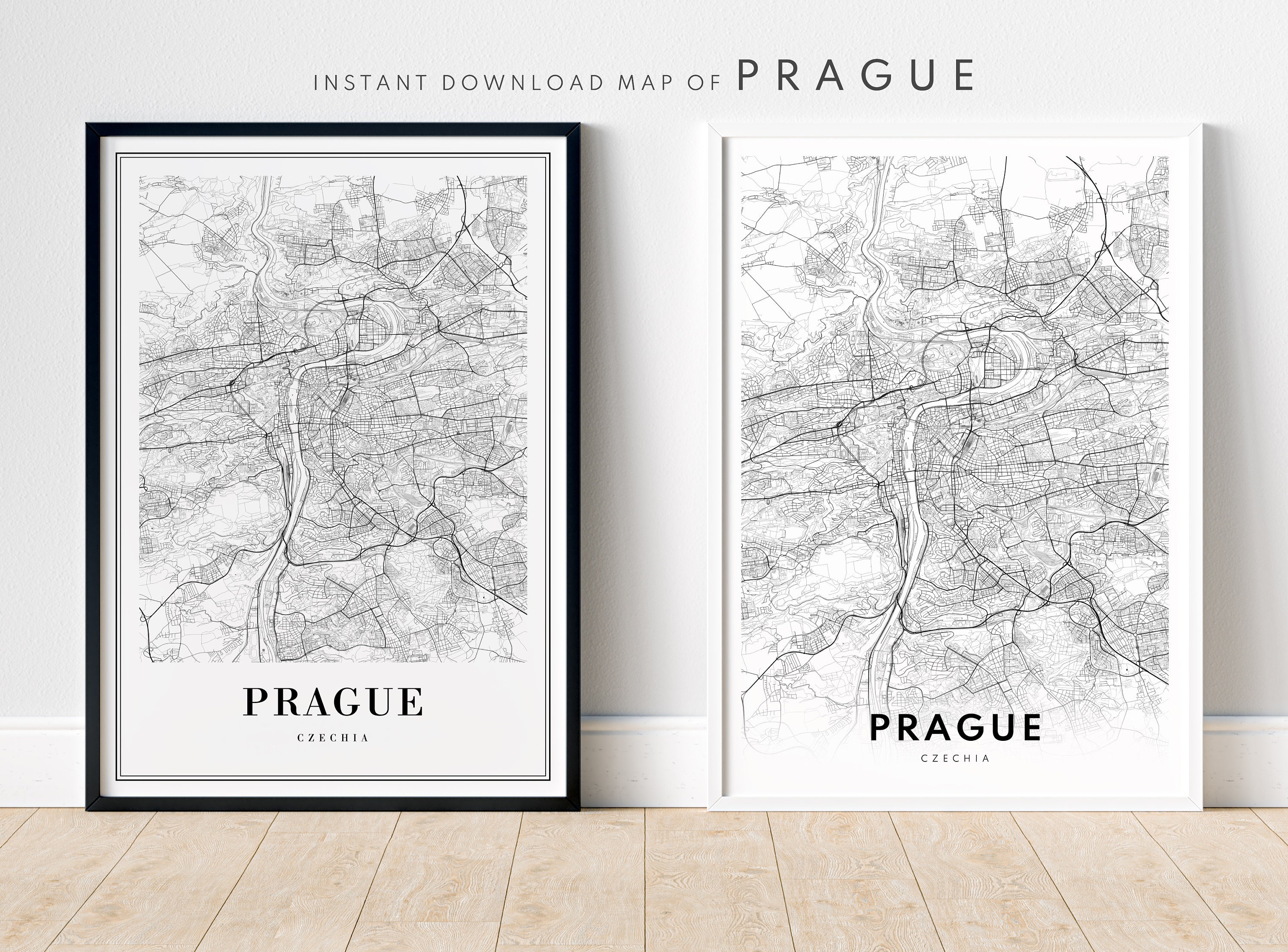 Prague Map Print Prague Czechia Map Poster Download Printable Prague ...