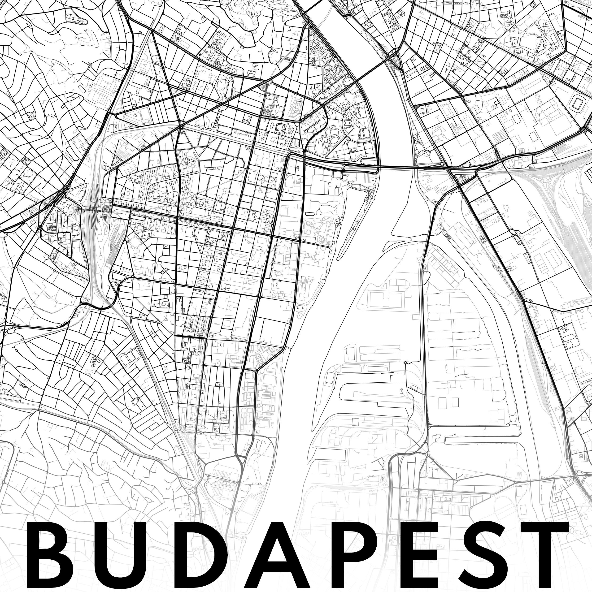 Budapest Map Print, Budapest Map Poster, Download Printable Budapest ...